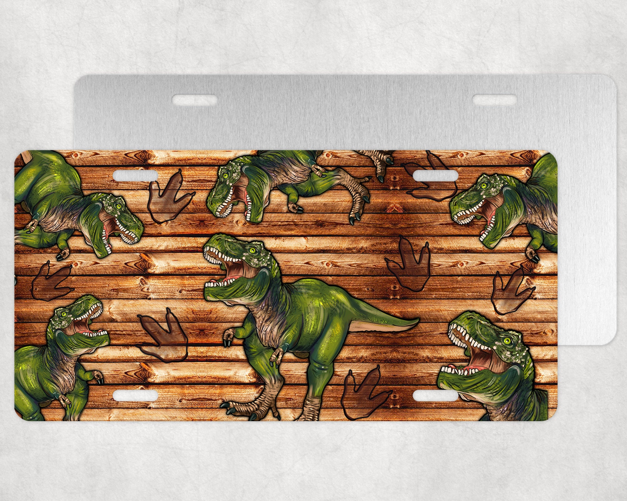 Dinosaur Wooden License Plate,dinosaur License Plate,hand Drawn ...