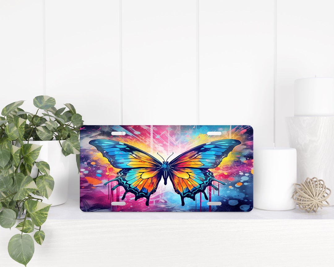 Butterfly License Plate,butterfly,colorful Butterfly License Plate ...