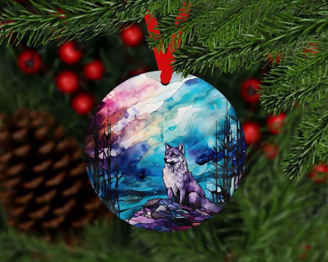 Christmas Wolf Ornament,wolf Ornament,wolf Ornaments,christmas Ornament ...