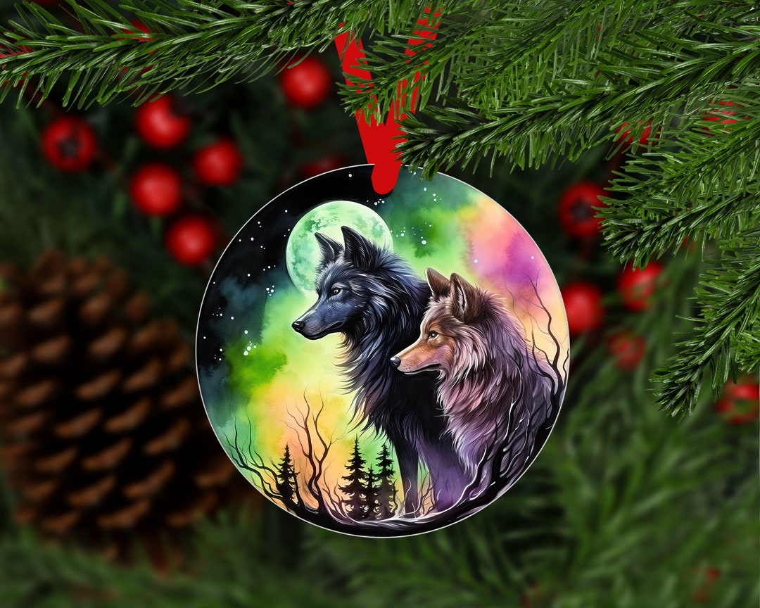 Christmas Wolf Ornament,wolf Ornament,wolf Ornaments,christmas Ornament ...