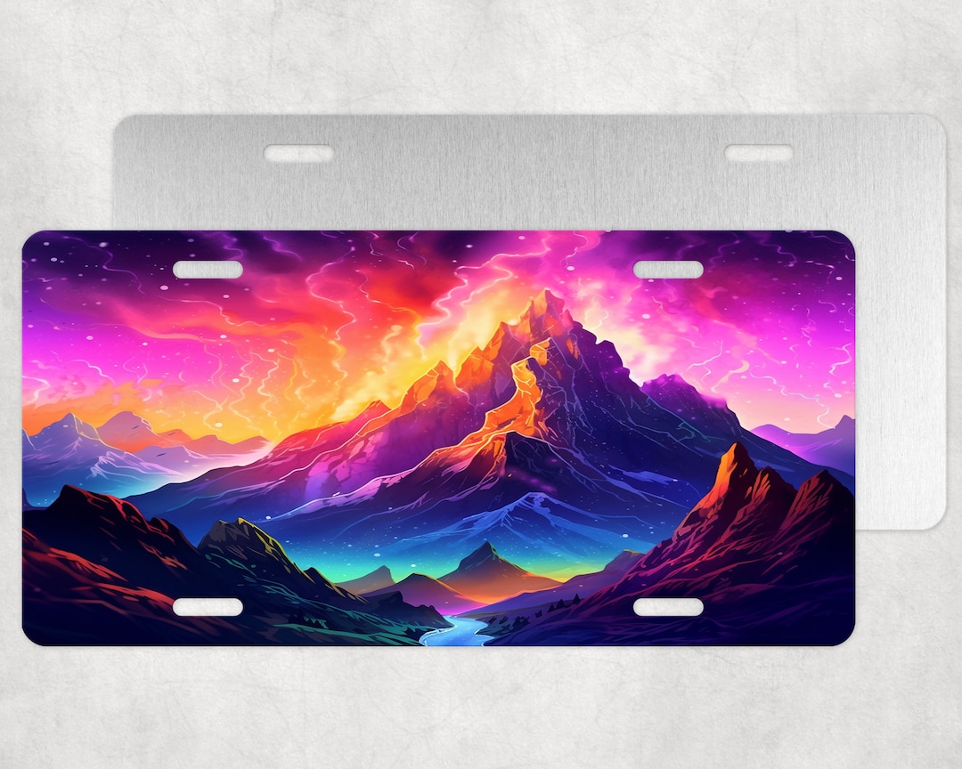 Mountain License Plate,mountain,colorful Mountain License Plate,license ...