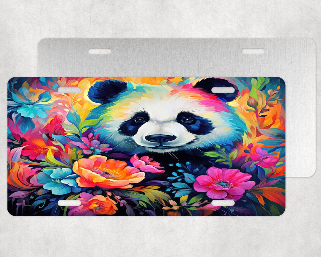 Panda License Plate, Panda Car Plate, Panda,jungle Animals,animal ...