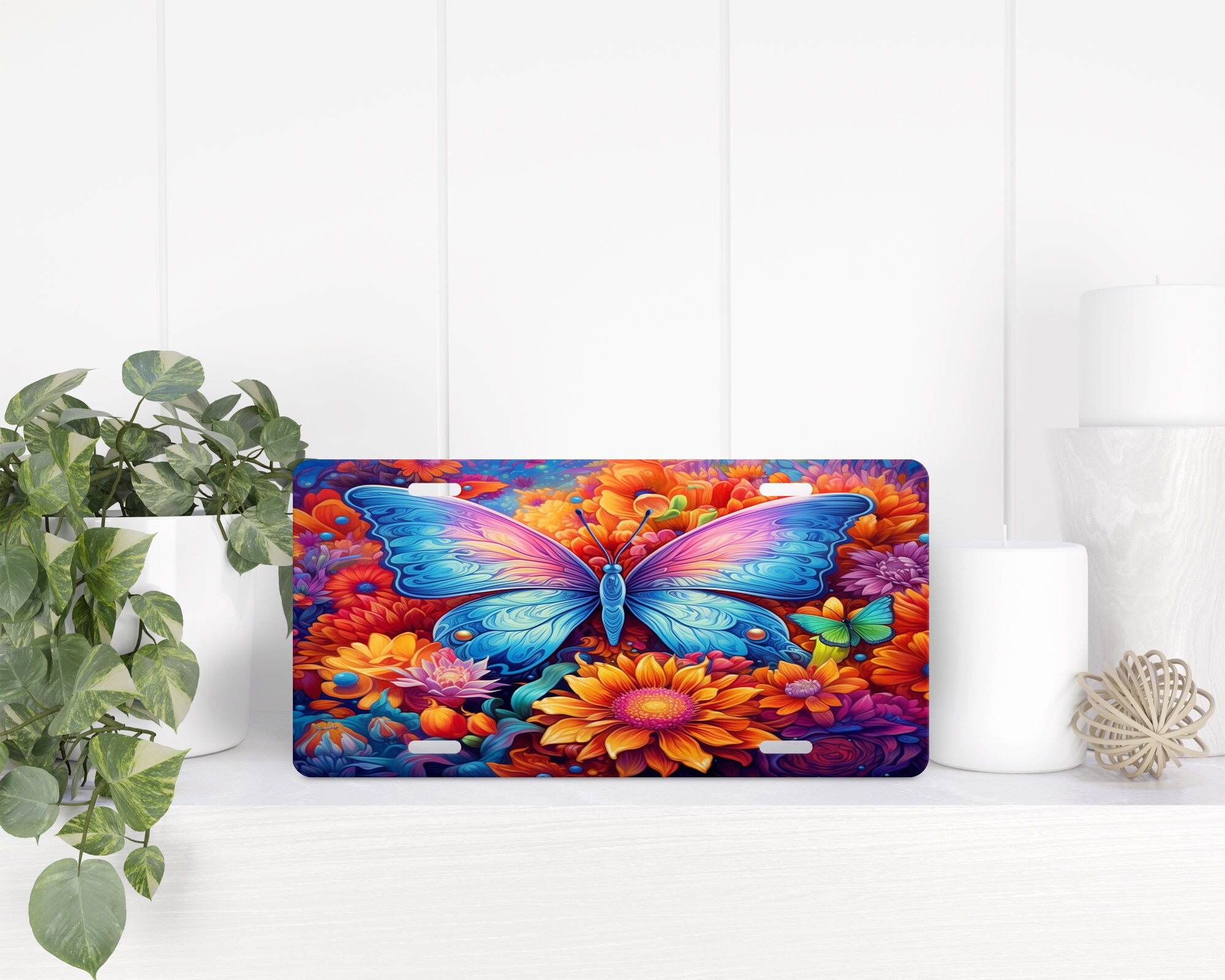 Butterfly License Plate, Butterfly,colorful Butterfly License Plate ...
