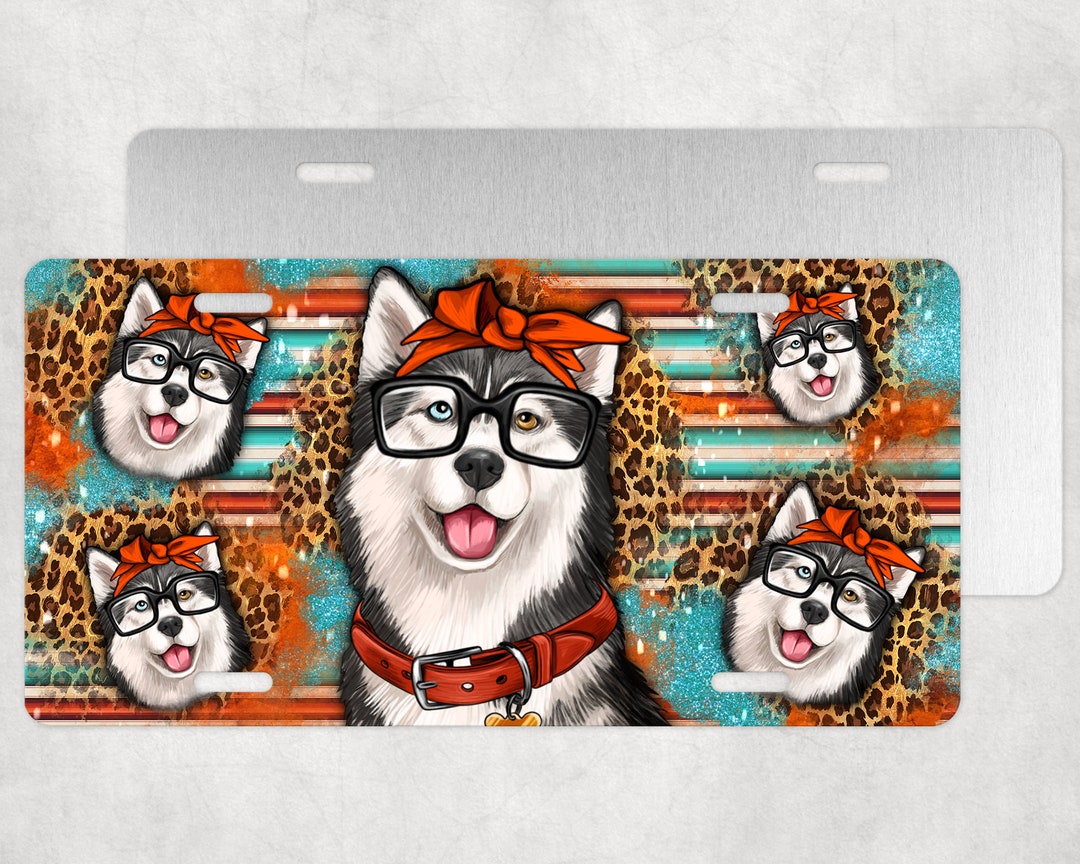 Siberian Husky License Plate, Serape Siberian Husky License Plate ...