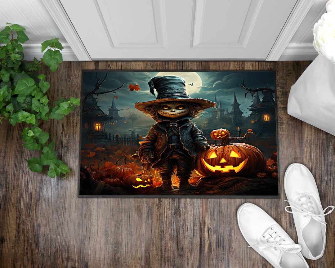 Scarecrow Door Mat,halloween Scarecrow Doormat,scarecrow Rug,halloween ...