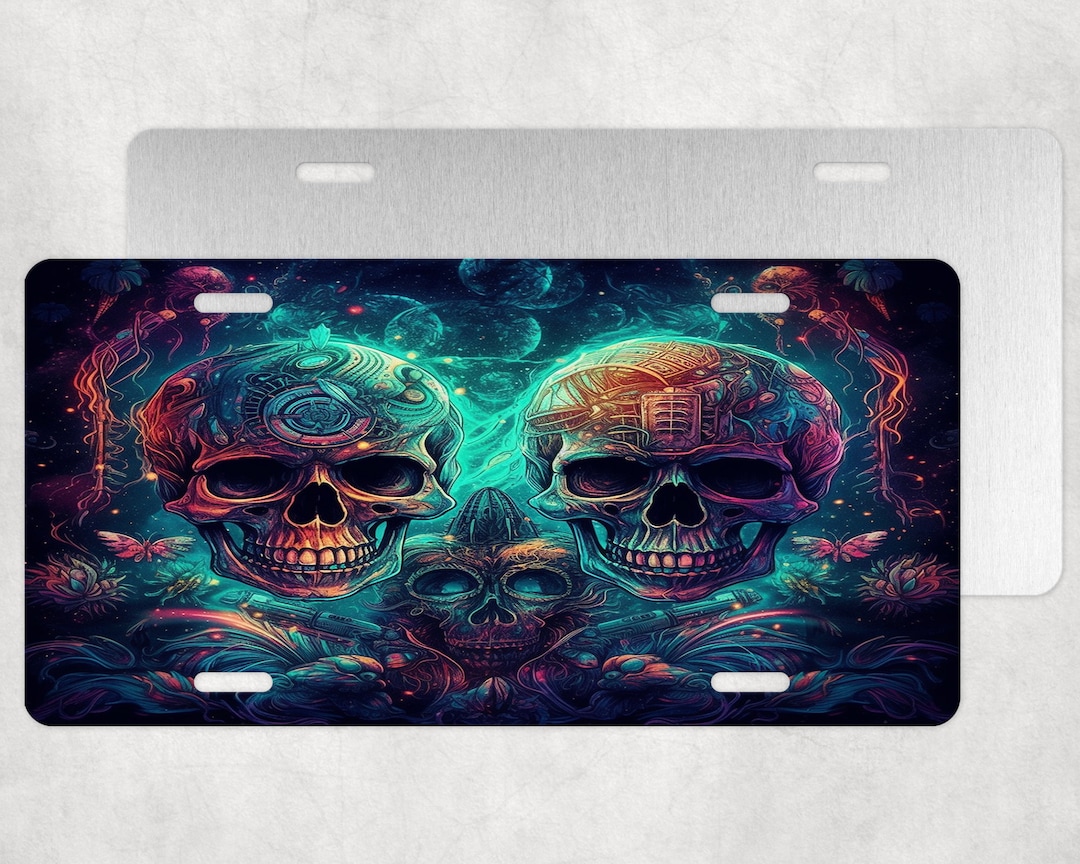 Skull License Plate, Skull Car Plate, Skulls,skull Plate,license Plate ...
