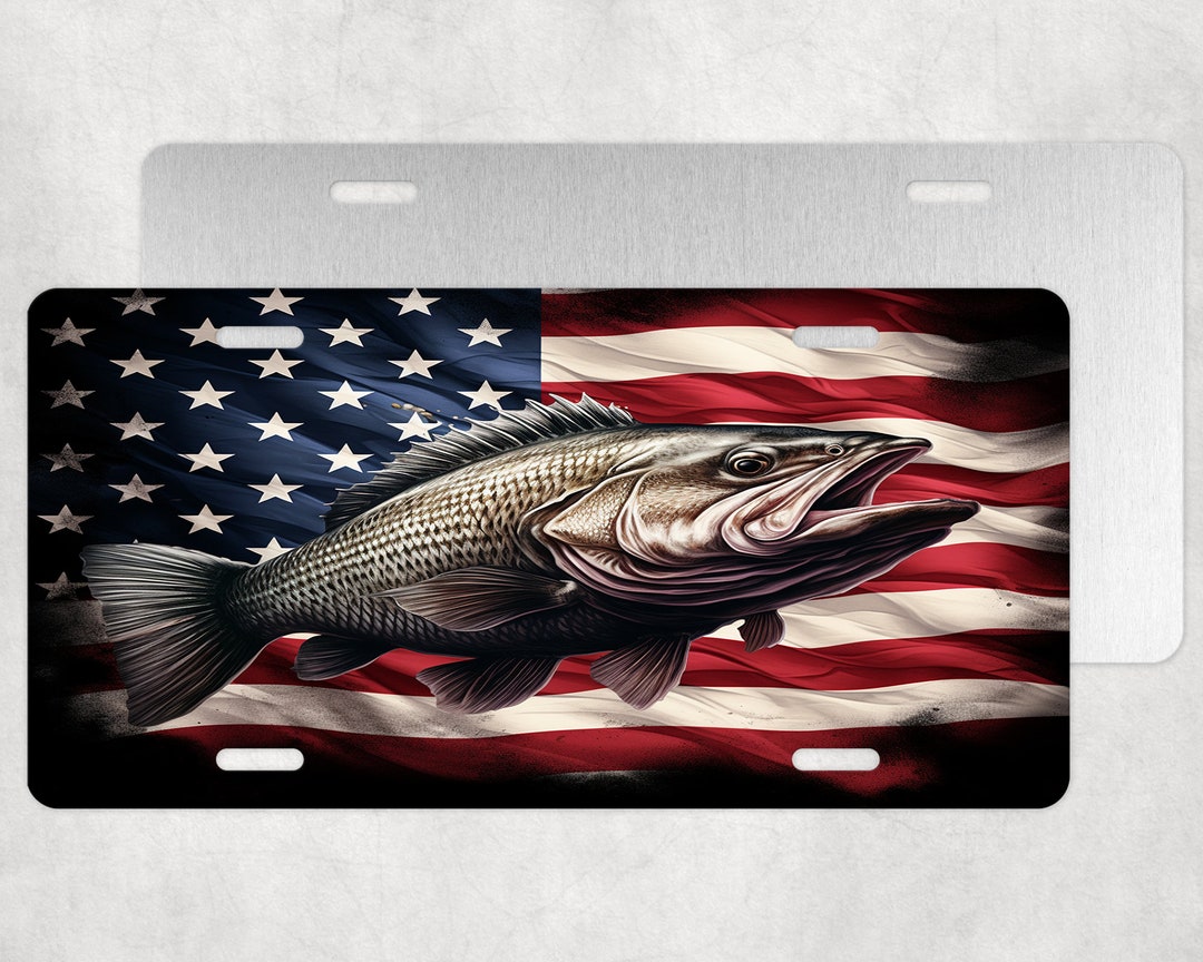 USA Flag and Fish License Plate, Fish,usa Flag License Plate, Fish ...