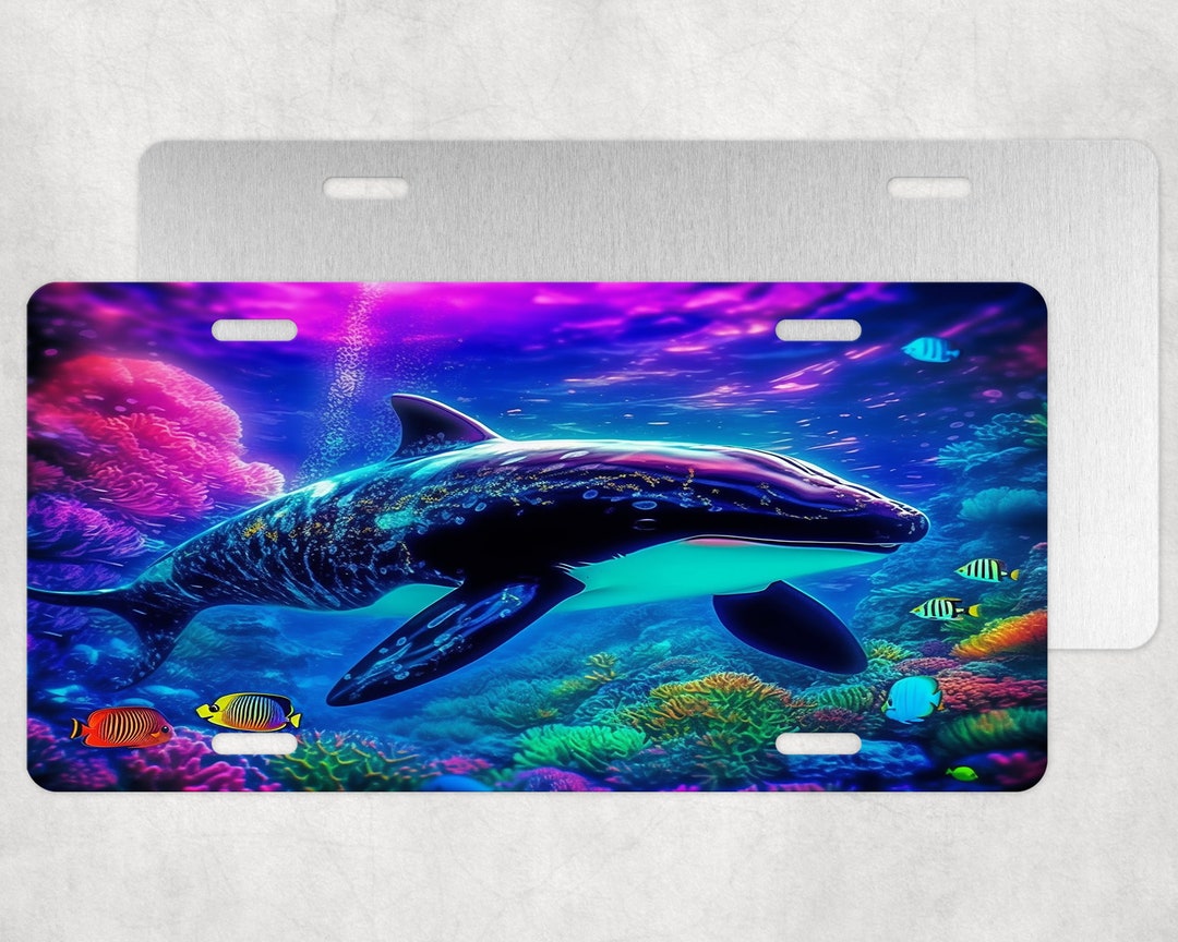 Orca Killer Whale License Plate, Orca,colorful Orca License Plate ...