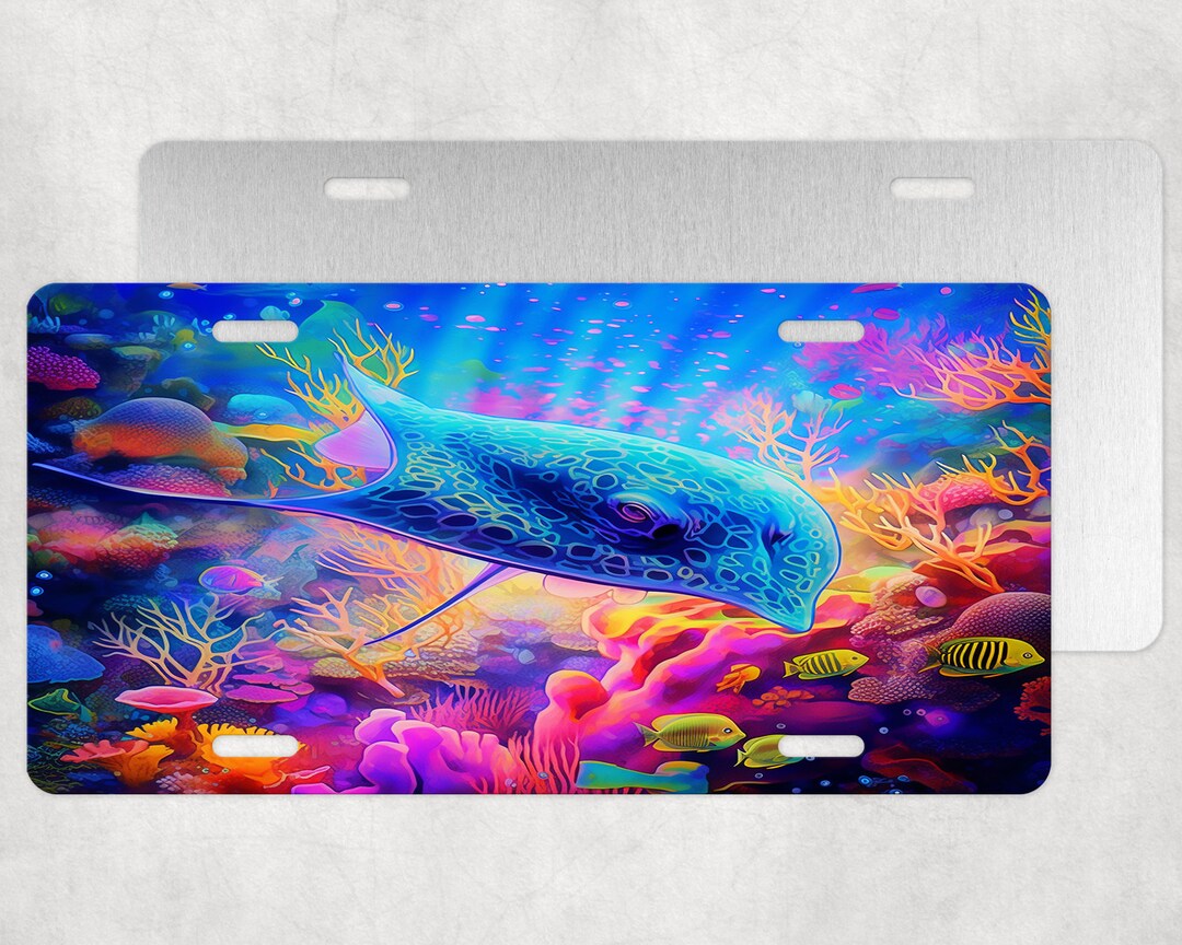 Stingray License Plate, Stingray,colorful Stingray License Plate,animal ...