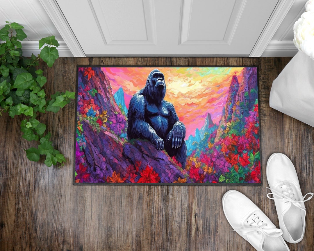 Neon Gorilla Door Mat, Gorilla Doormat,colorful Gorilla Rug,animal Rug ...