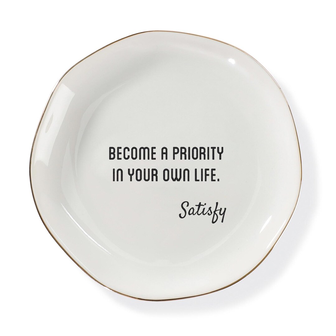 Become a Priority Personalized Ceramic Plate – Custom Name Self-love ...