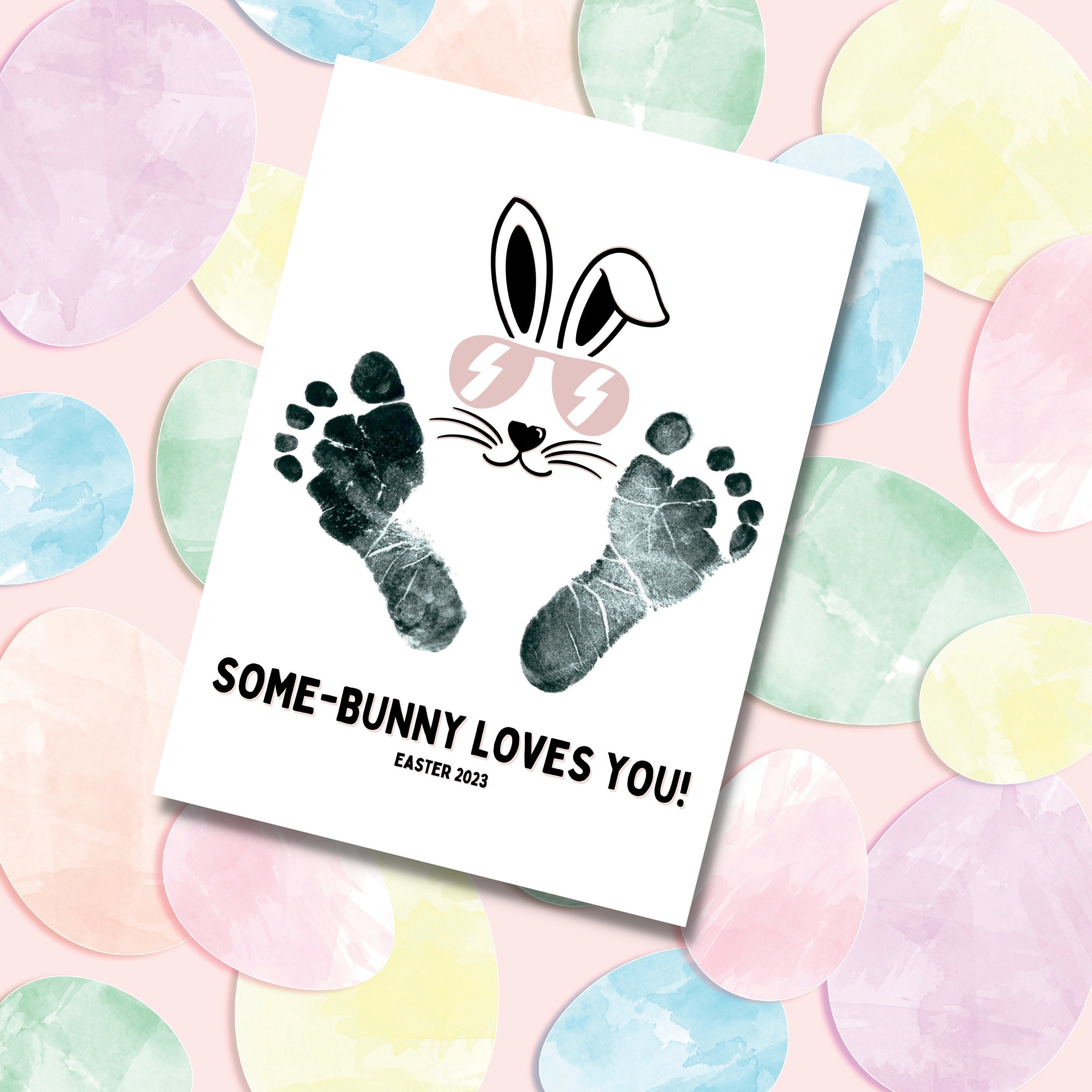Easter Craft Printable Easter Footprint Printable Easter Gift DIY ...