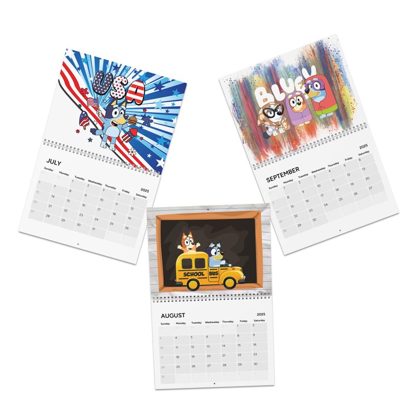 Bluey Calendar 2025 With Grid Boxes - Etsy