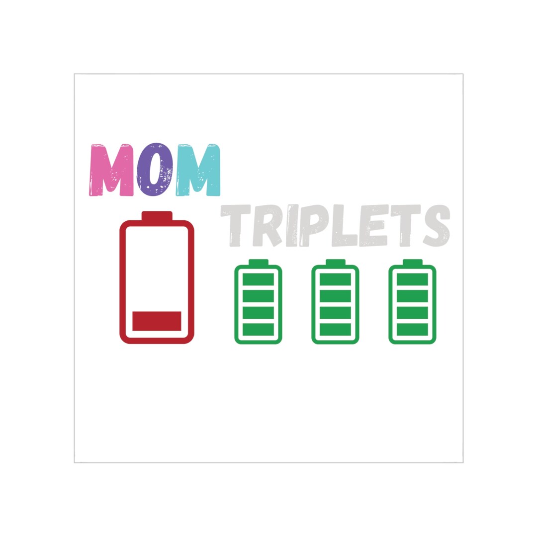 Triplet Mom Transparent Stickers, Square, 1pc - Etsy