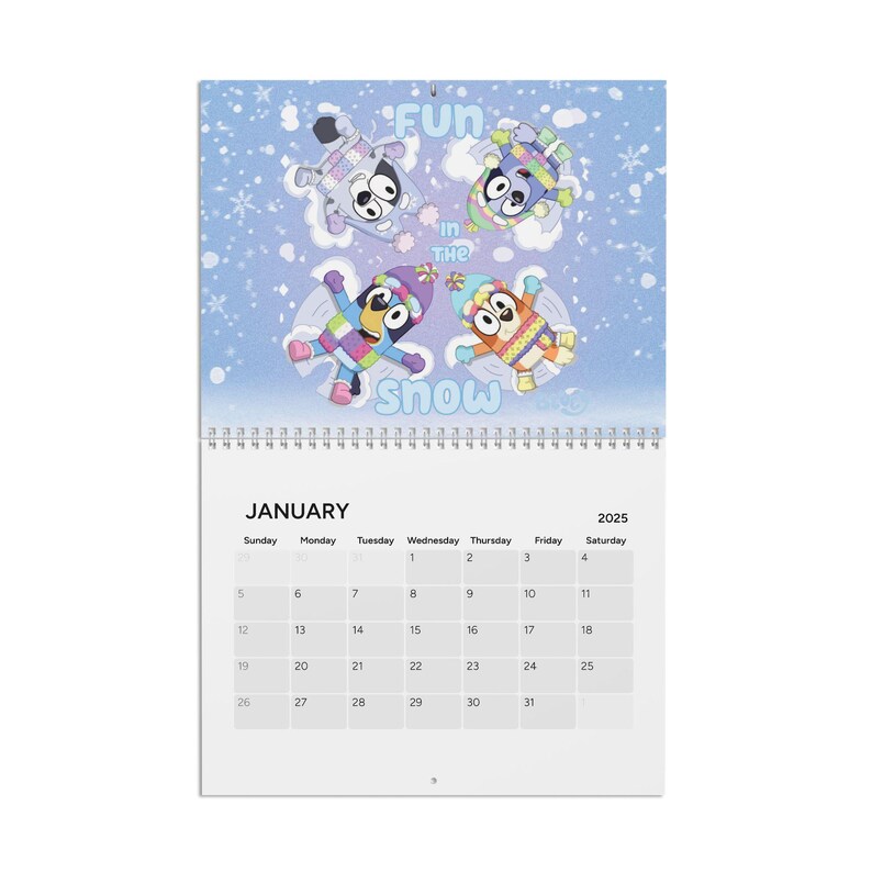 Bluey Calendar 2025 With Grid Boxes - Etsy Australia