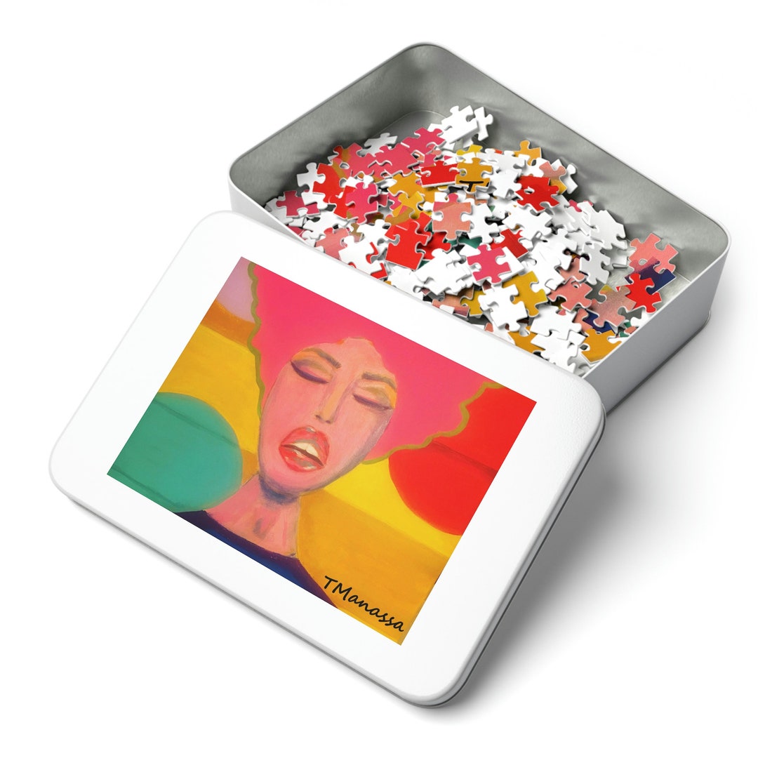 Pink Fro Original Art Jigsaw Puzzle by Artist Theresa Manassa - Etsy