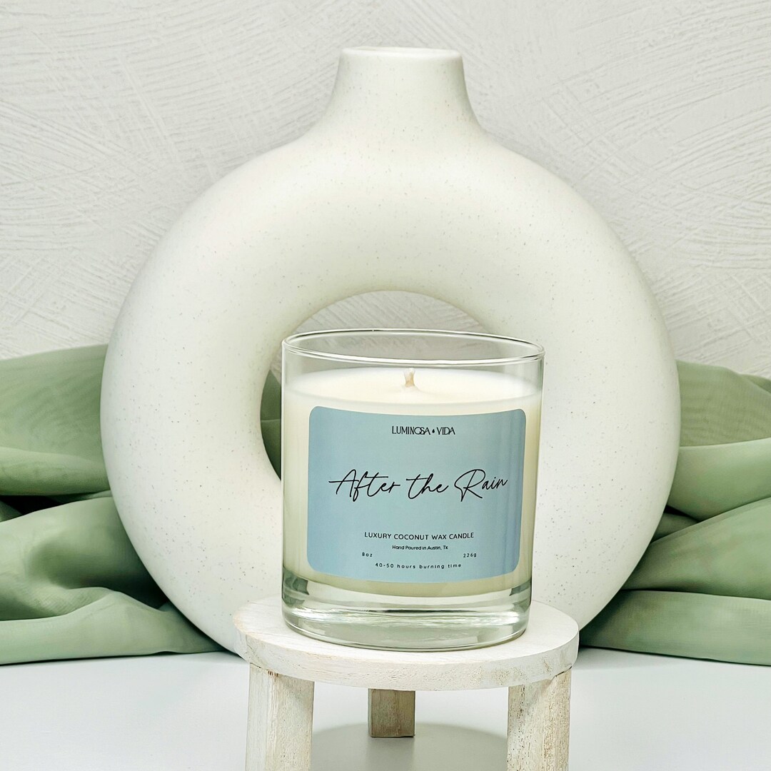 Almond Candle Blossom Candle Sea Salt Candle Clean Scented Candle Rain ...