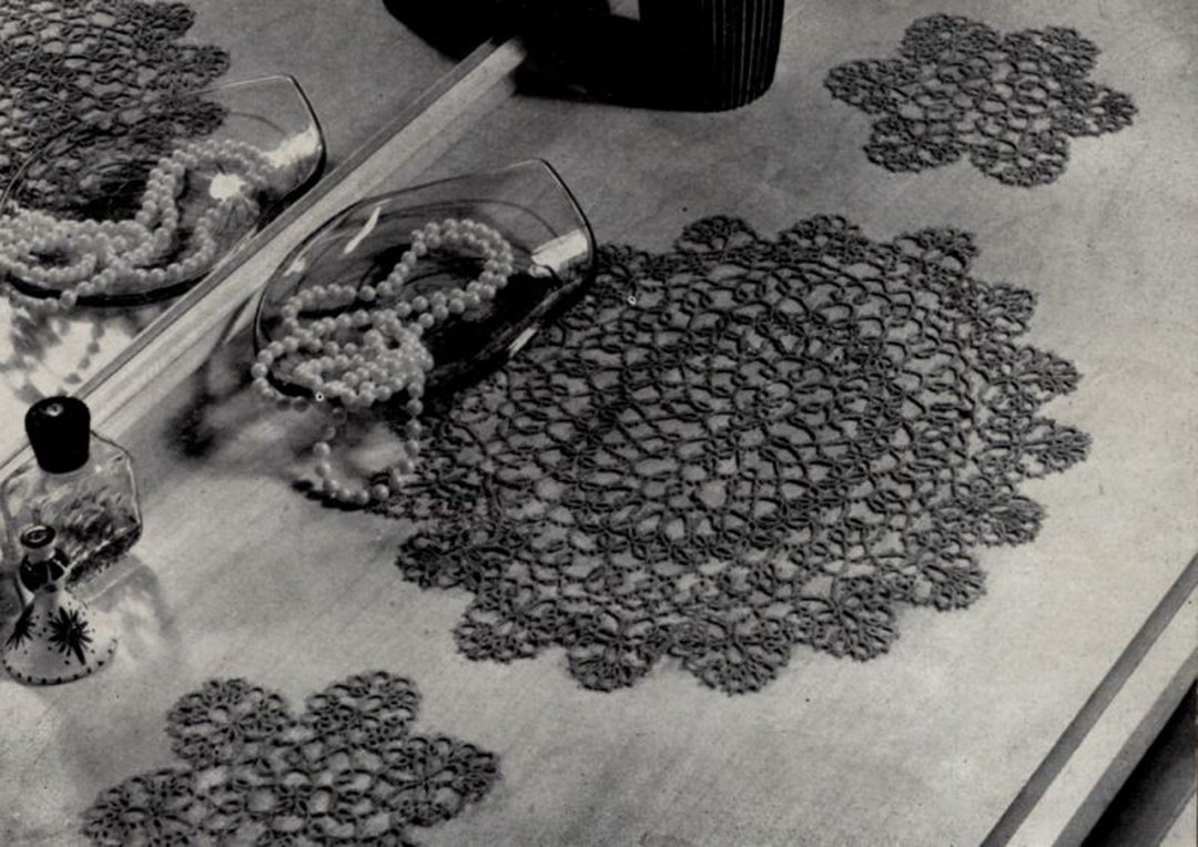 1960s Tatted Lace Oval or Round Doily Sets Tatting Pattern Vintage PDF ...