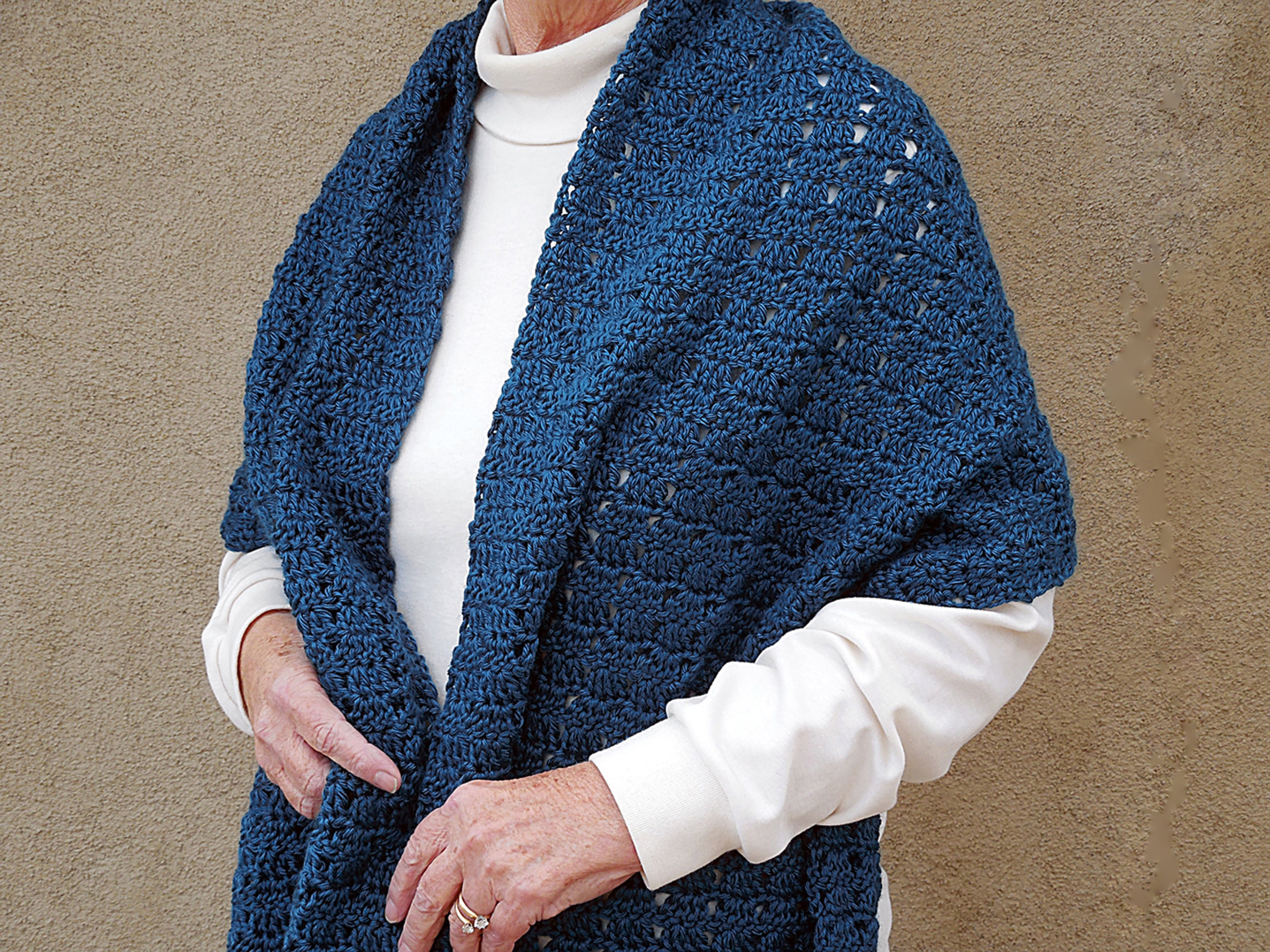 Crochet Shawl Pattern Casual Comfort Rectangle Scarf Digital Download ...