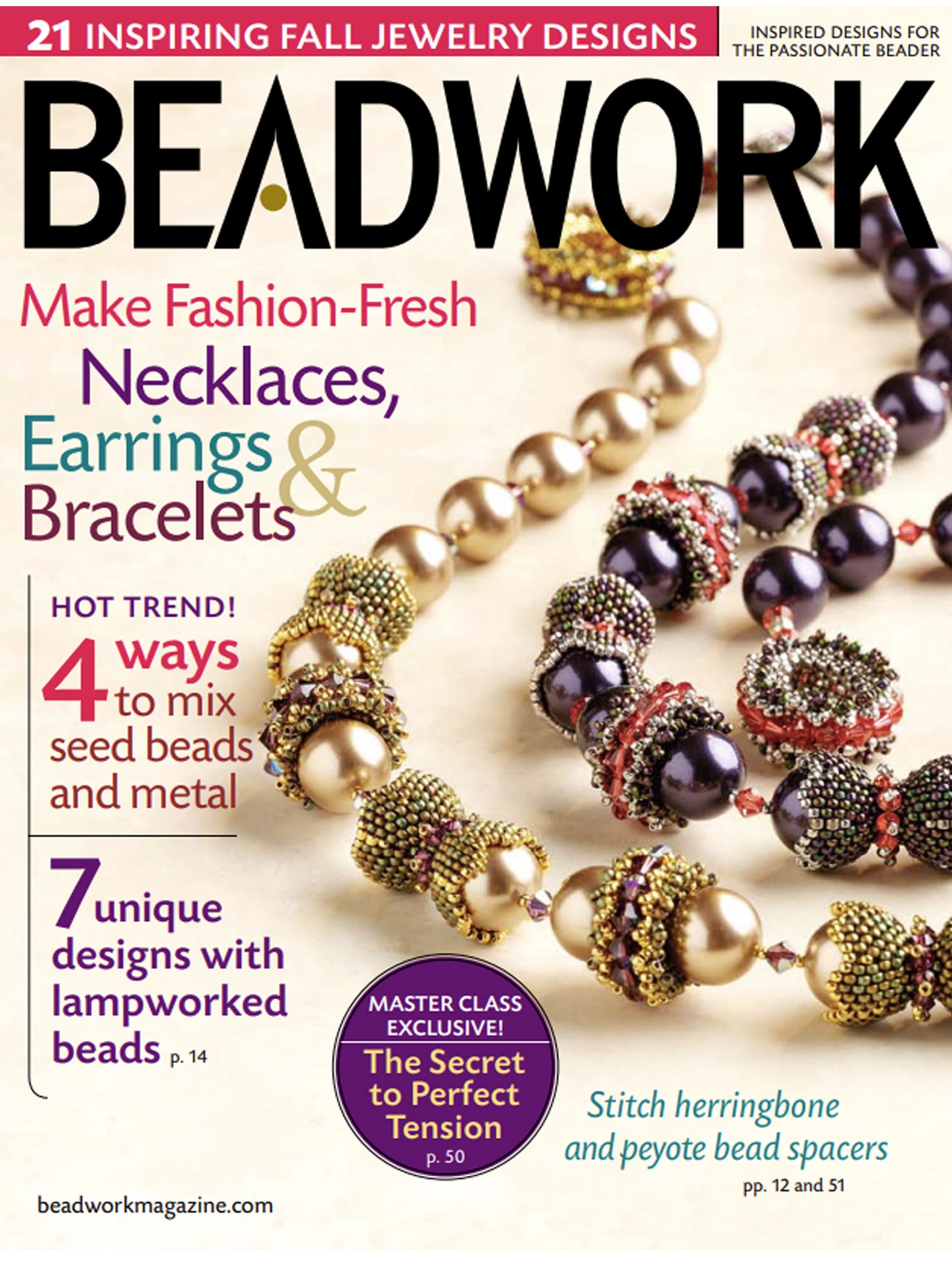 Beadwork Magazine 2009 December Beading Seed Bead, Metal, Wire Jewelry ...