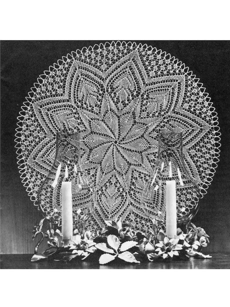 1959 Kaleidoscope Knit Doily Knitting Pattern Vintage Tutorial Digital ...