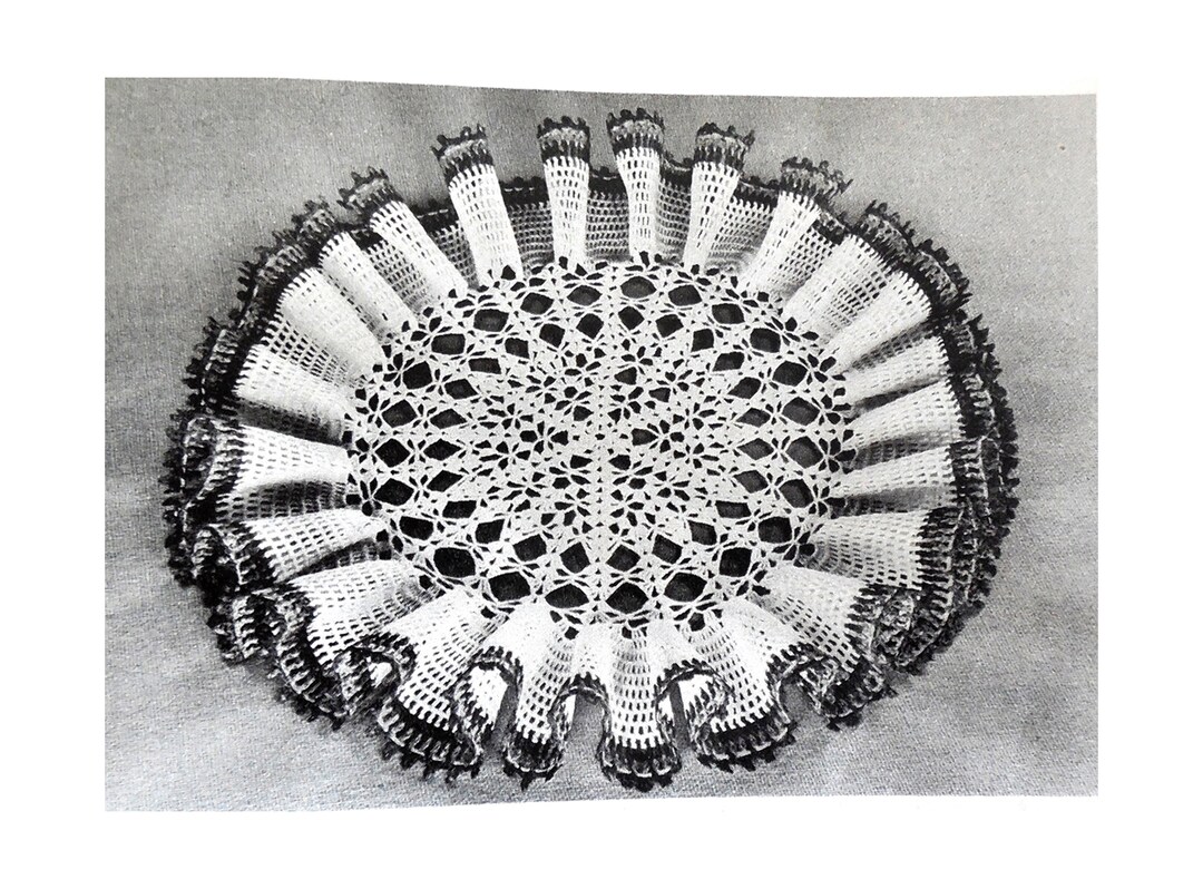 1949 Crochet Pattern Starched Round Doily Vintage Lace Thread PDF ...