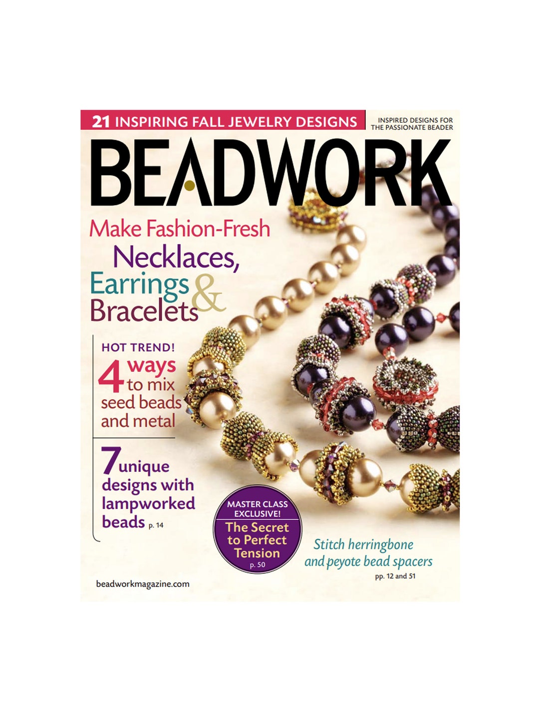 Beadwork Magazine 2009 December Beading Seed Bead, Metal, Wire Jewelry ...