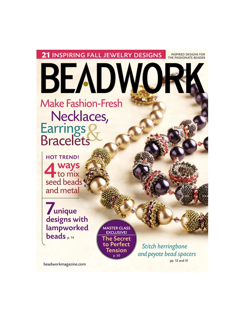 Beadwork Magazine 2009 December Beading Seed Bead, Metal, Wire Jewelry ...