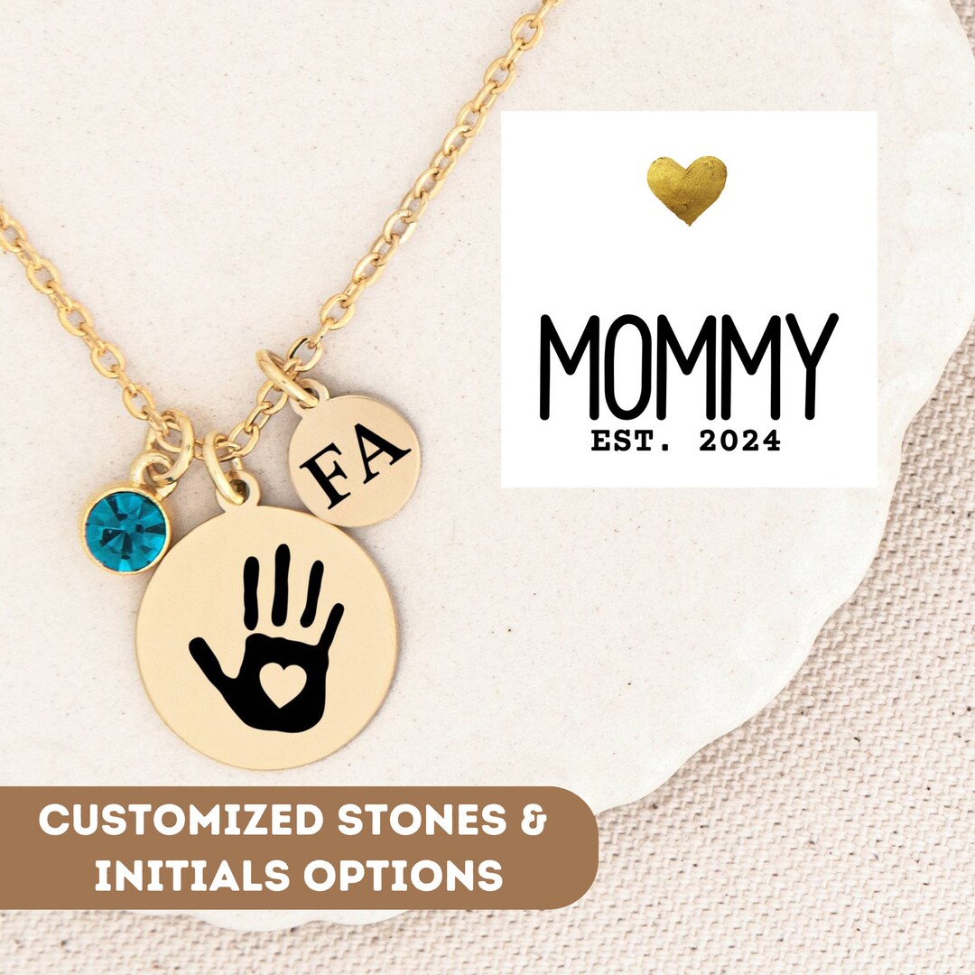Personalized Necklace for Mom Gift, Baby Mama Gift, Mom Jewelry ...