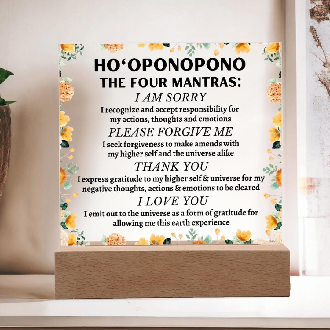 Ho'oponopono Prayer Hawaiian Plaque, Self Love Gift Hawaii Self Care ...