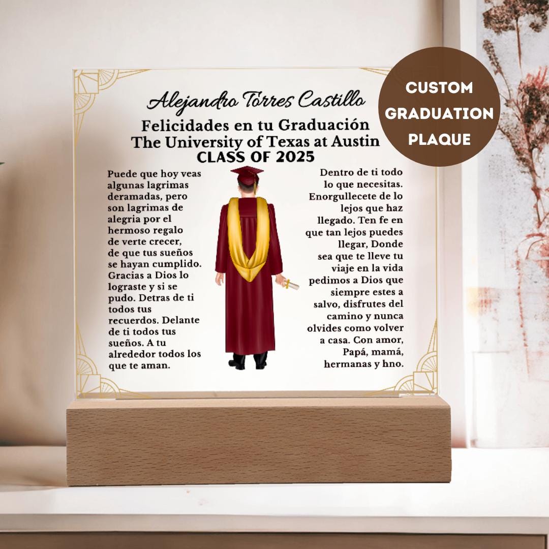 Personalized Spanish Graduation Plaque: Class of 2025 LED Gift - Etsy