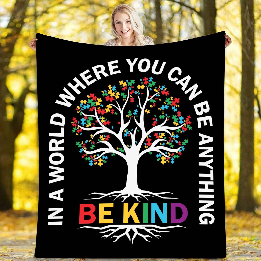 Be Kind Blanket, Be Kind Inspirational, Motivational Blanket, Positive ...
