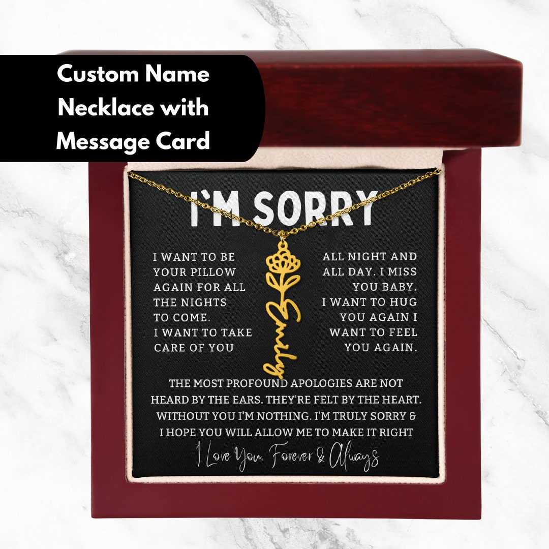 I’m Sorry Necklace, Apology Gift, Please Forgive Me Custom Necklace, I ...