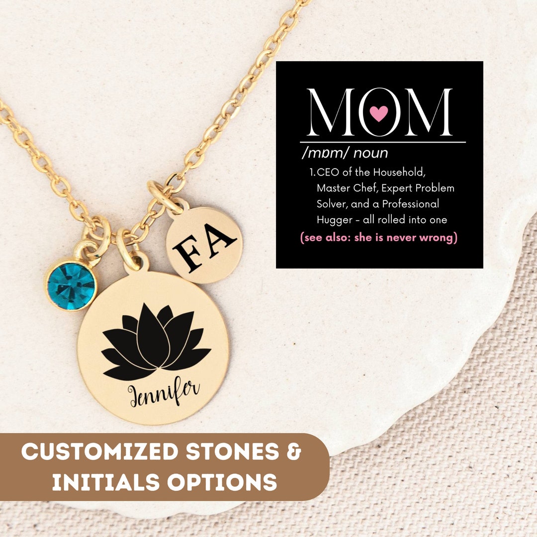 Personalized Necklace for Mom Gift, Mom Dictionary Gift, Custom Mom ...