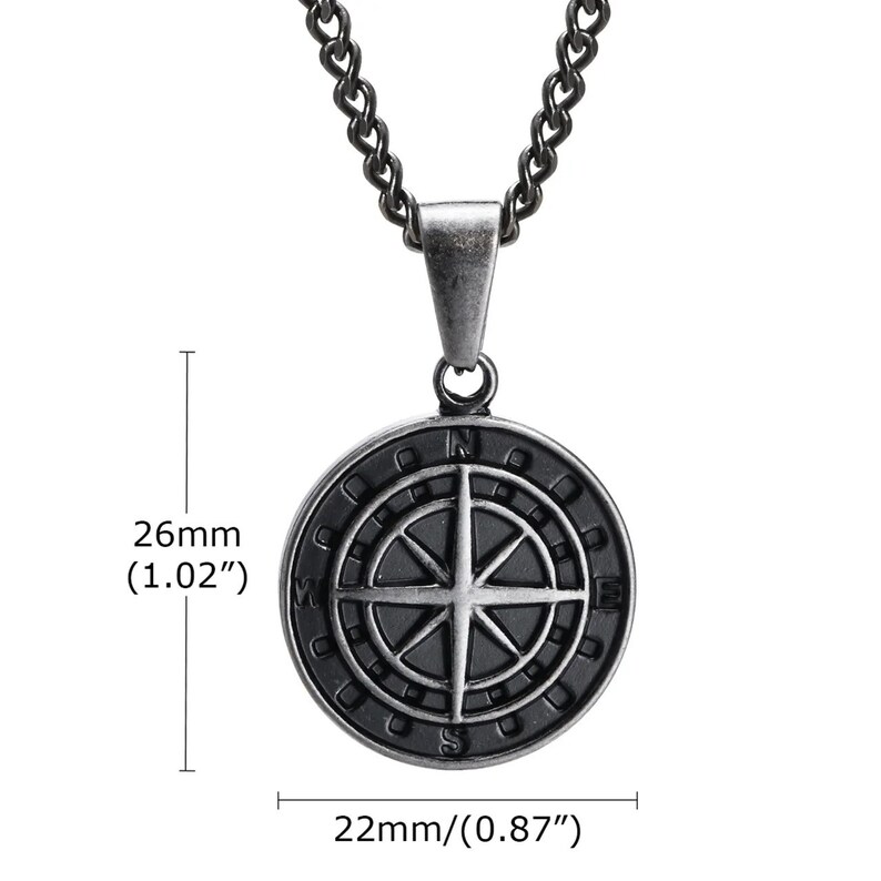 Personalized Engraved Compass Necklace Christmas Ts For Him Be Strong And Courageous