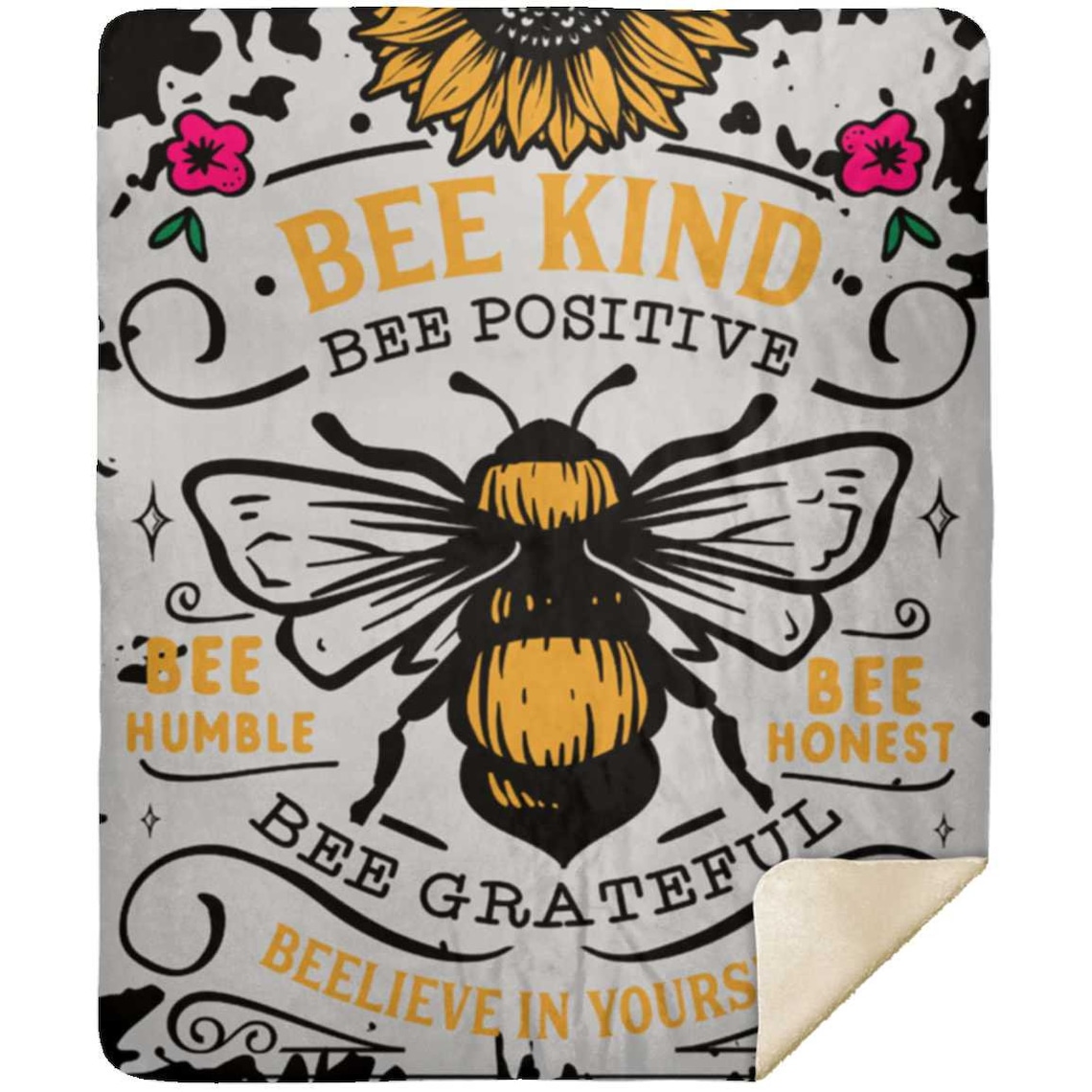 Bee Kind Blanket, Bee Positive, Beelieve in Yourself, Bee Grateful, Bee ...