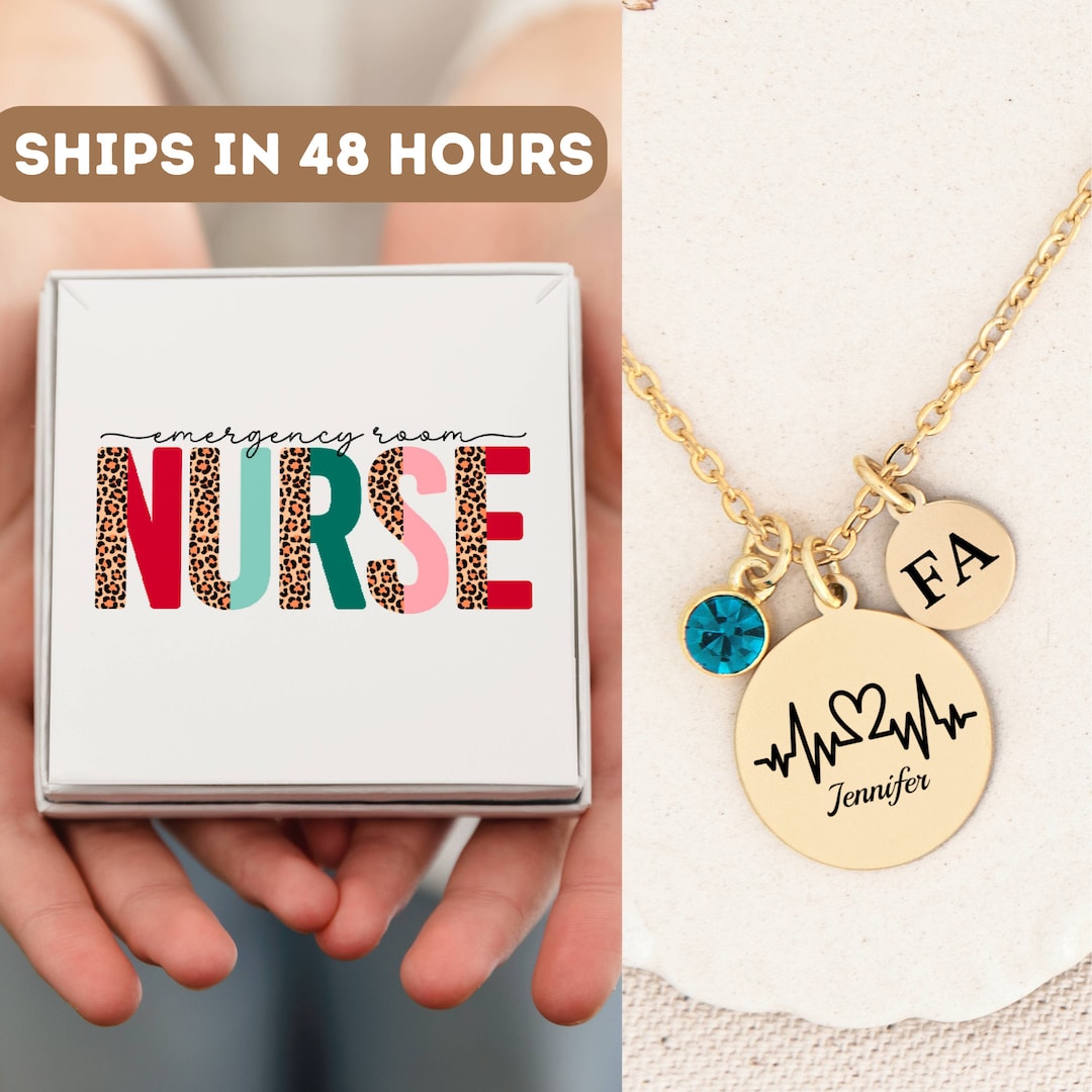 Emergency Registered Nurse Healer Heartbeat Necklace Gift, Essential ...