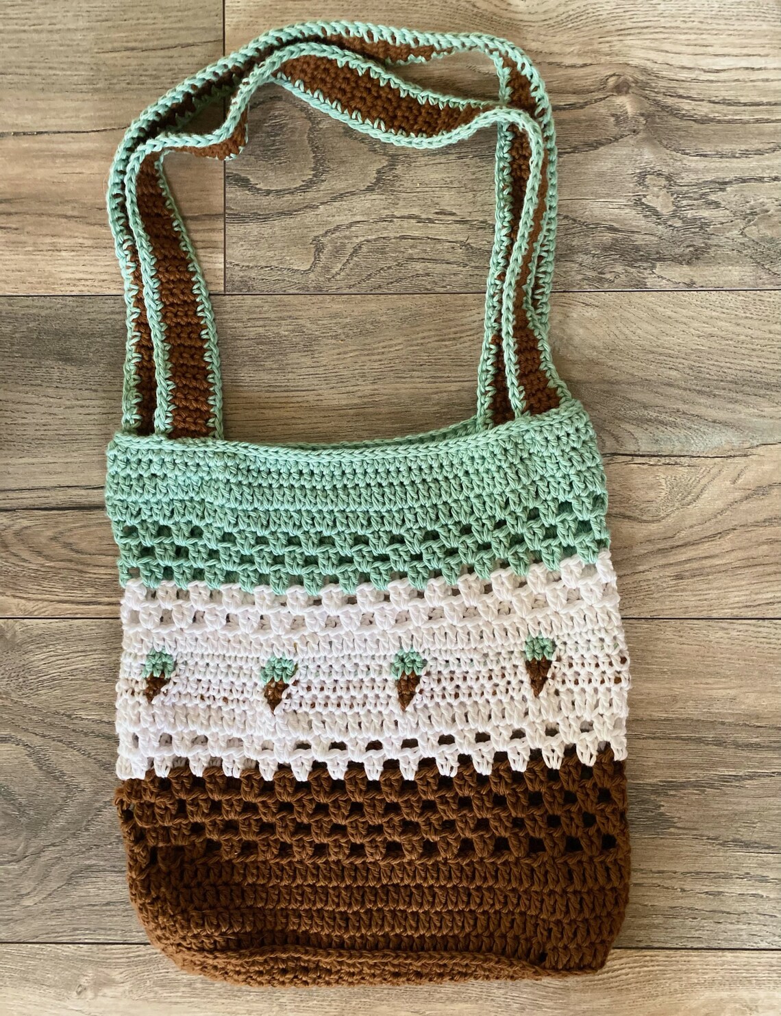 Ice Cream Tote Bag Crochet Pattern, Summer Crochet Book Bag Pattern ...