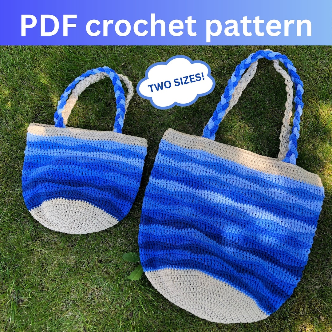 Beach Waves Crochet Tote Bag Pattern: Two Sizes (PDF Pattern) - Etsy