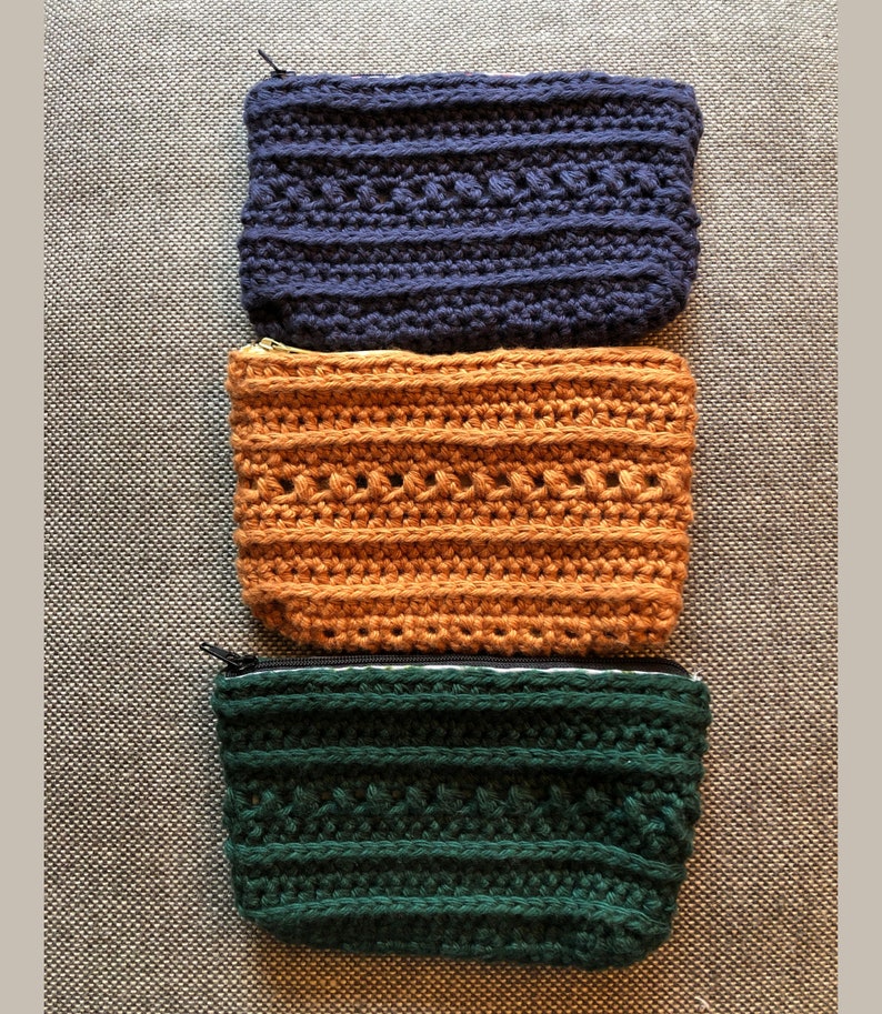 Mini Zippered Pouch Crochet Pattern Small Pouch With Fabric - Etsy