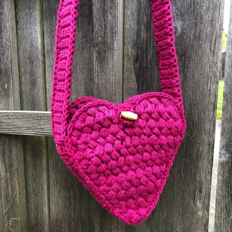 Heart Bag Crochet Pattern, Valentine's Day Crochet Purse for Girl ...