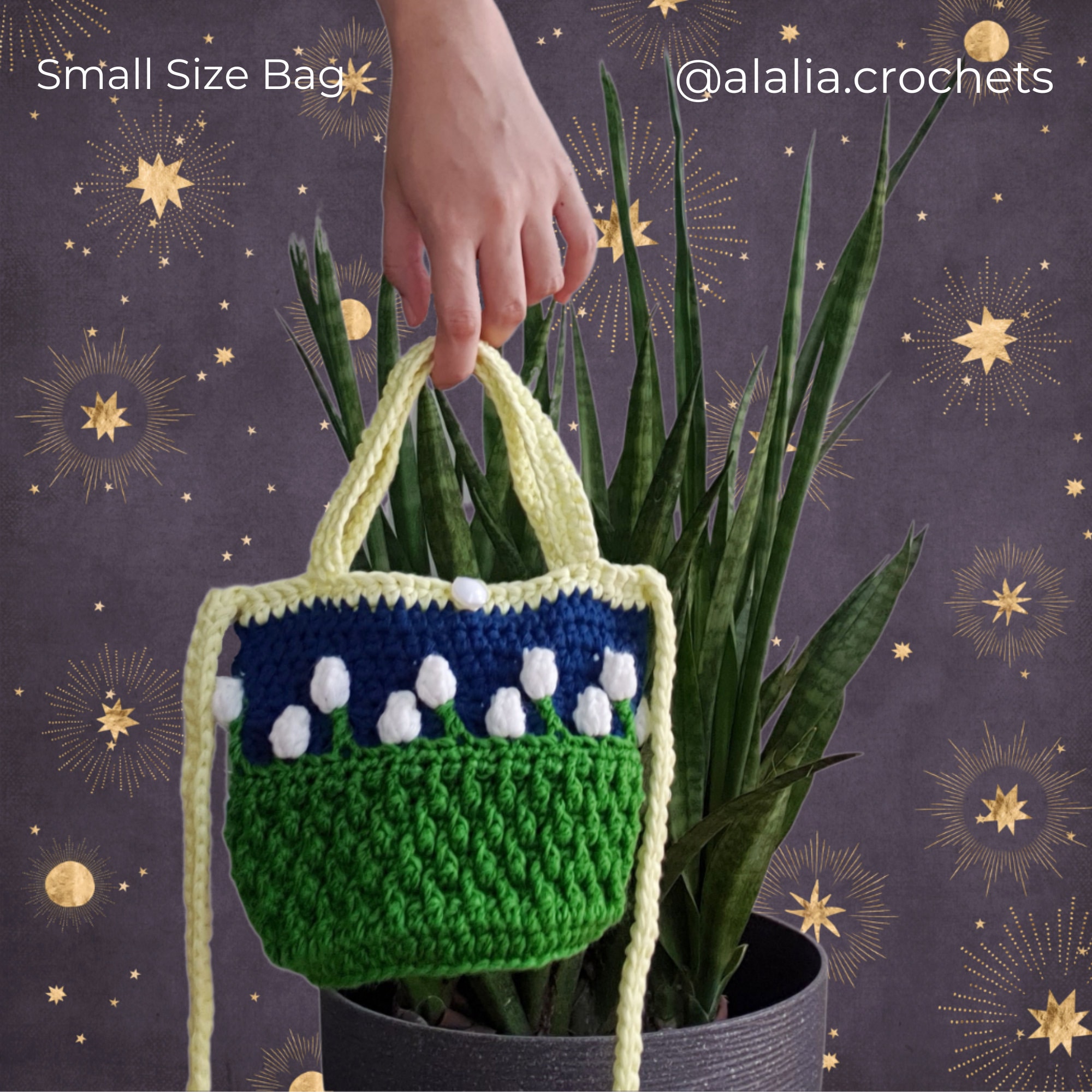 Crocheted Flower Bag Pattern, Crochet Tulip Bag Pattern, Crochet Bag ...