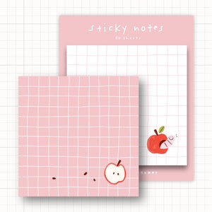 Apple POST-IT® Notes Minimal and Cute Sticky Notes, Fruity Stationery ...