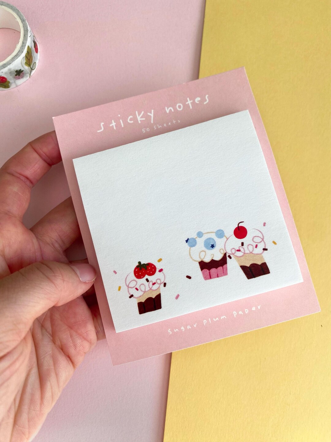 Cupcake Party POST-IT® Notes | Cute Dessert Sticky Notes, Bakery Food ...