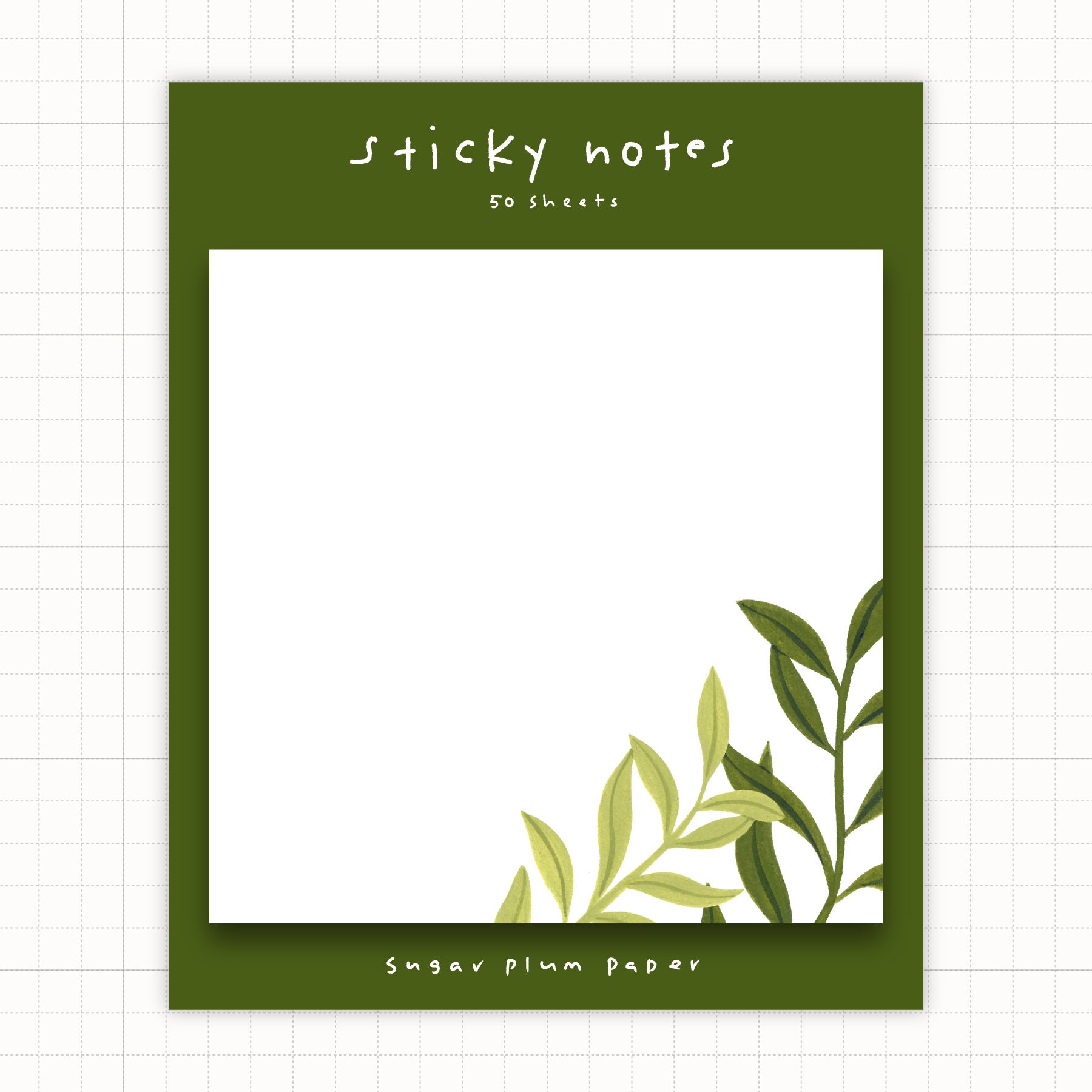 Blank Leaves Sticky Notes B GRADE Cute Minimal Plant-themed Sticky ...