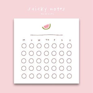Watermelon Habit Tracker POST-IT® Notes | Minimal and Cute Sticky Notes ...