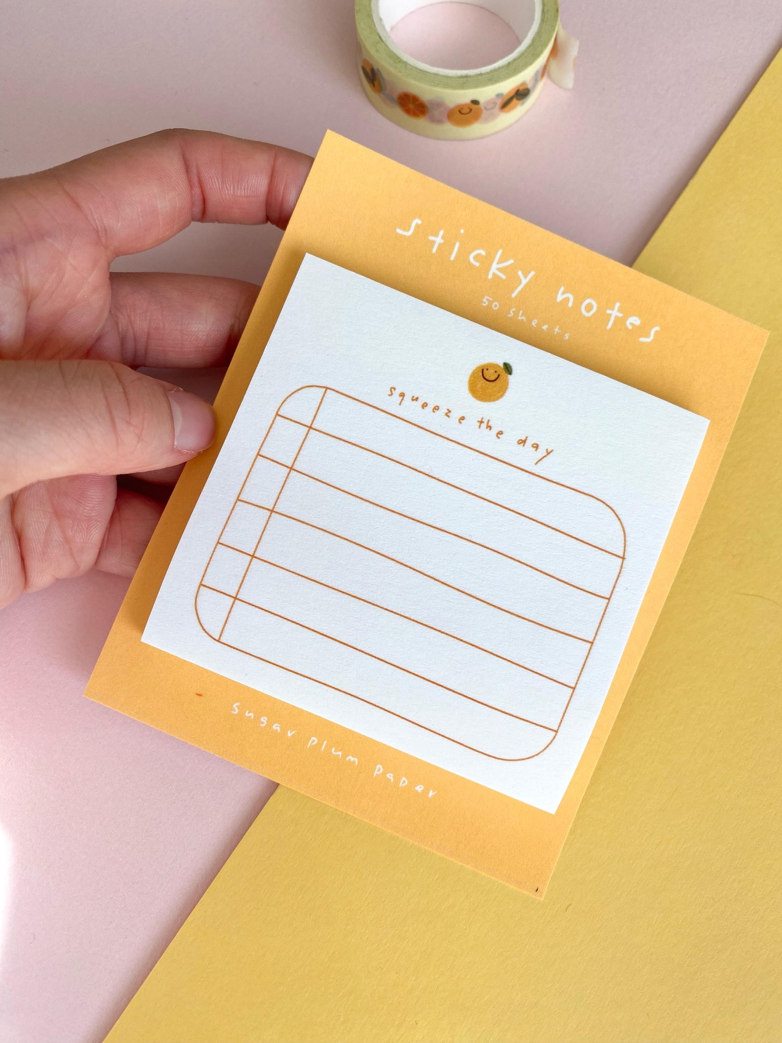 Orange Fruit Pun POST IT Note Minimal Cute Punny Affirmation ...