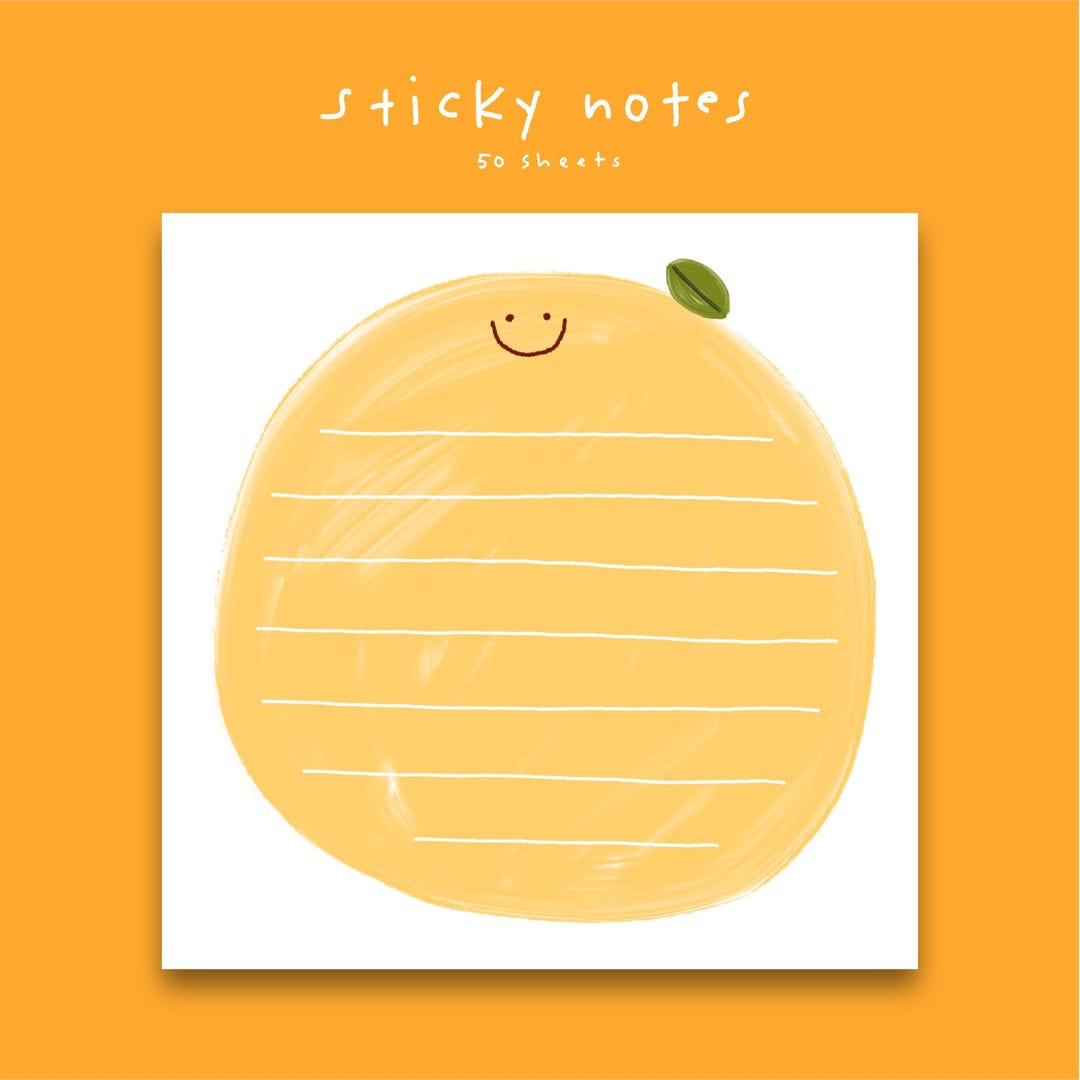Orange POST IT ® Notes | Minimal Cute Sticky Notes, Fruit Stationery ...