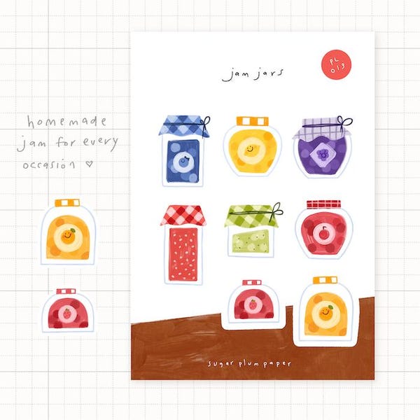 Fruit Jam Stickers - Etsy