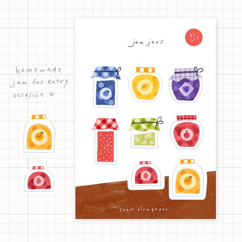 Fruit Jam Stickers - Etsy